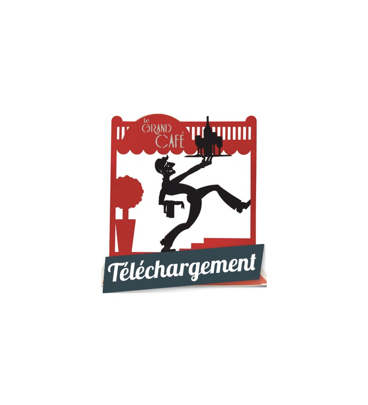 téléchargement carte garçon de café en kirigami